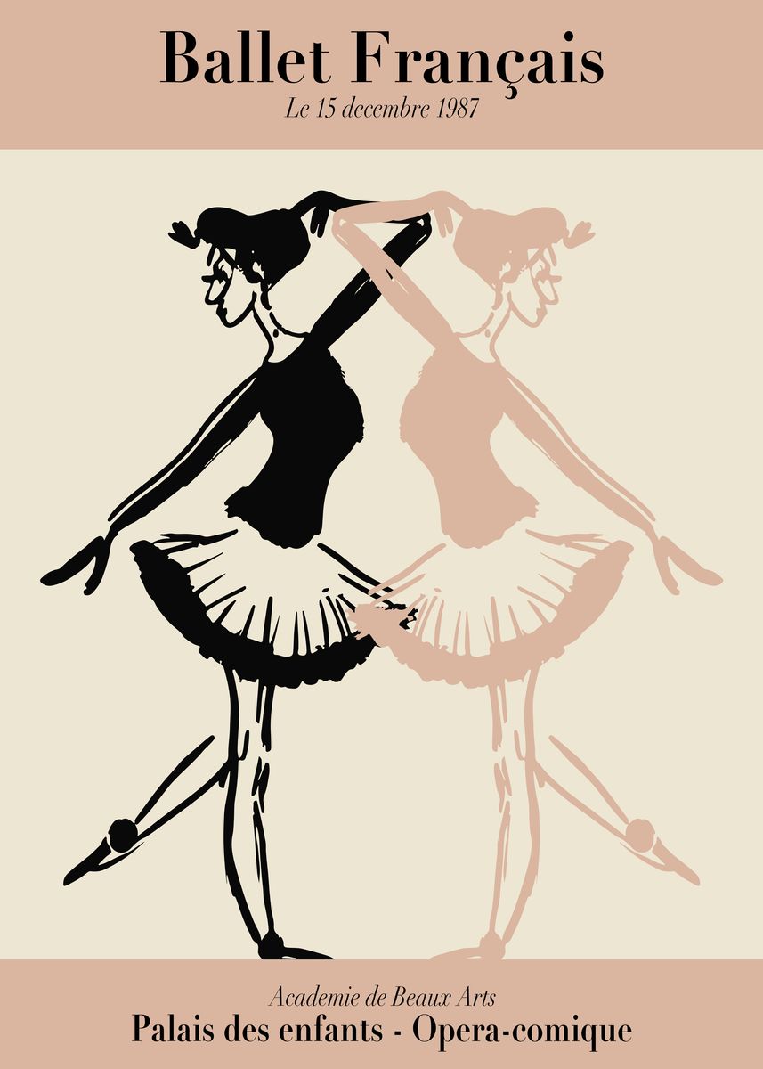 'French Ballet' Poster, picture, metal print, paint by BluePinkPanther | Displate