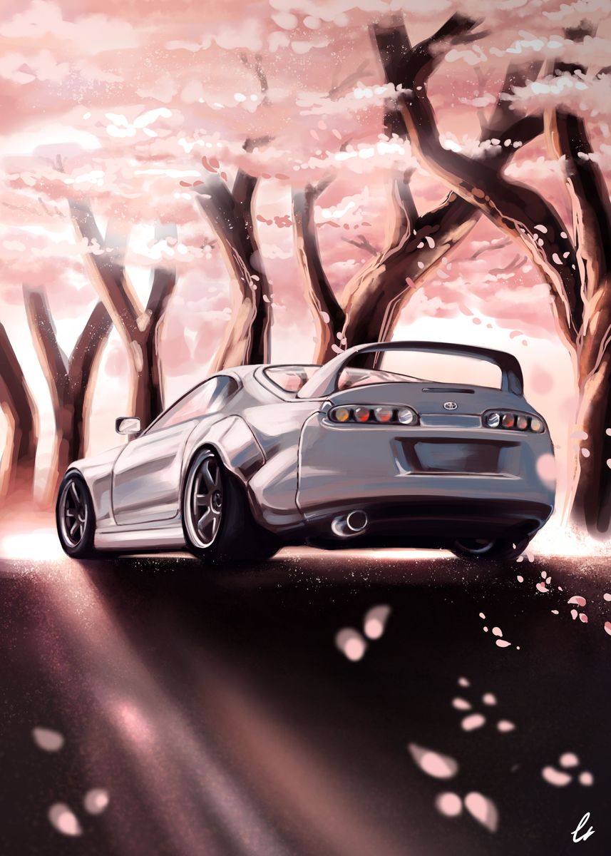'Sakura Supra 01' Poster, picture, metal print, paint by Linda Rosenau ...