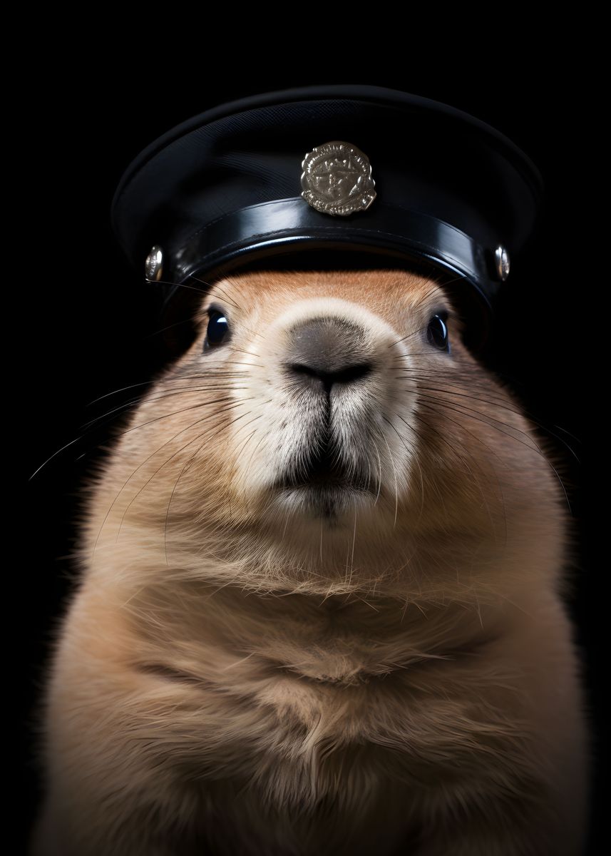 'Police Officer Prairie Dog' Poster, picture, metal print, paint by ...