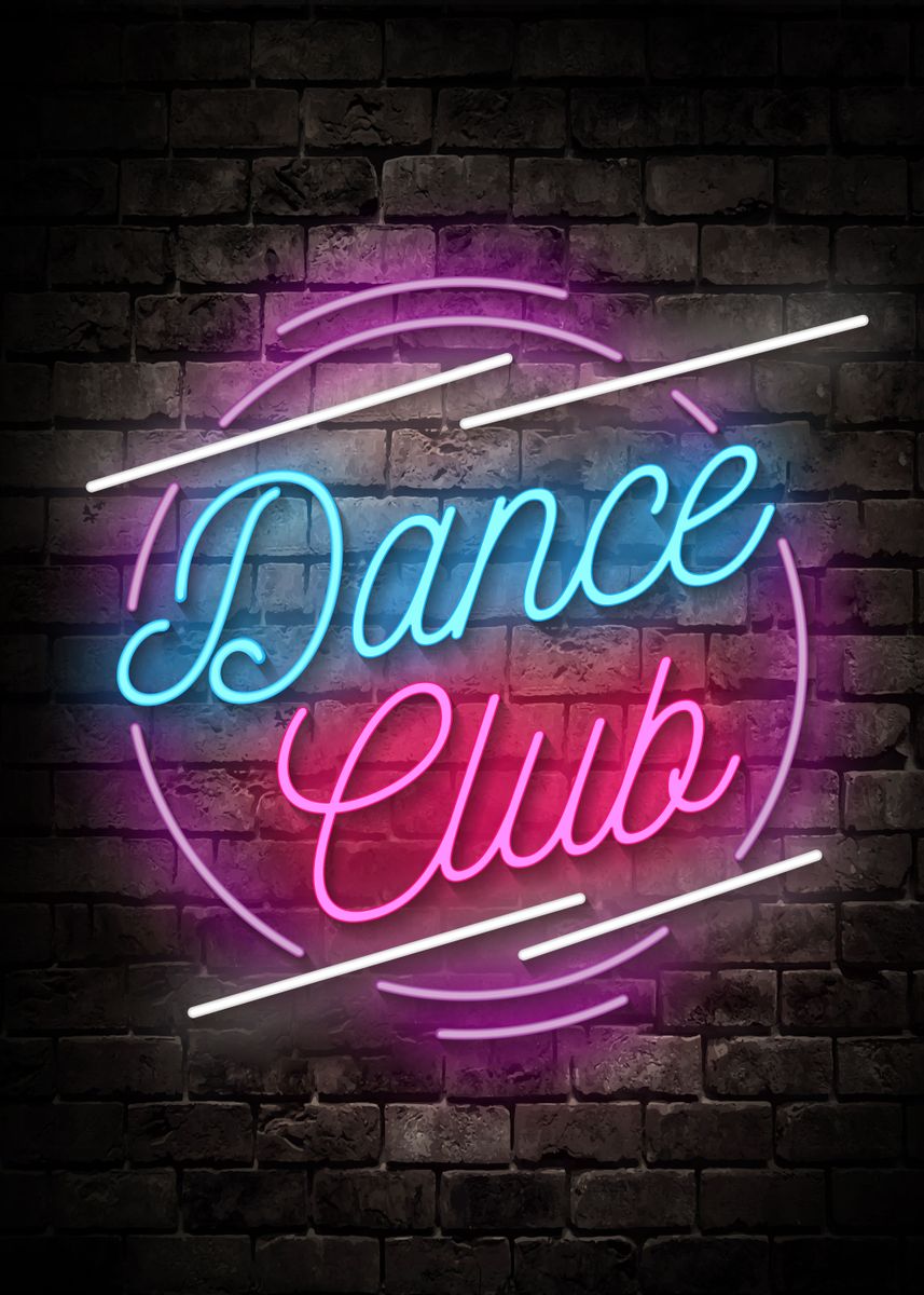 'Dance Club Neon' Poster, picture, metal print, paint by NowFak | Displate