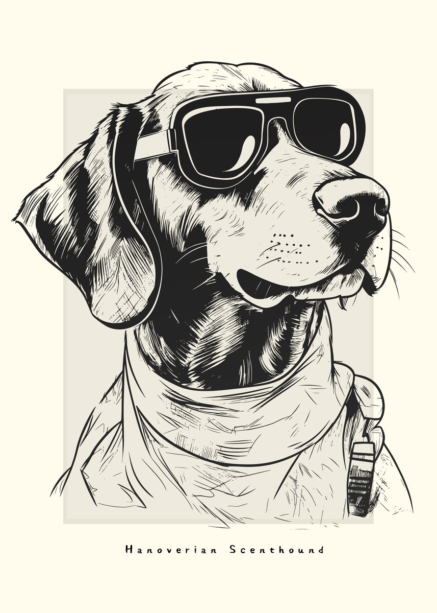 'Hanoverian Scenthound Cool' Poster, picture, metal print, paint by ...