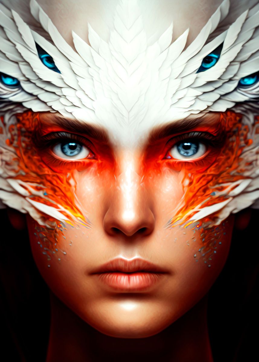 'Fantasy Woman' Poster, picture, metal print, paint by Ties Rosi | Displate