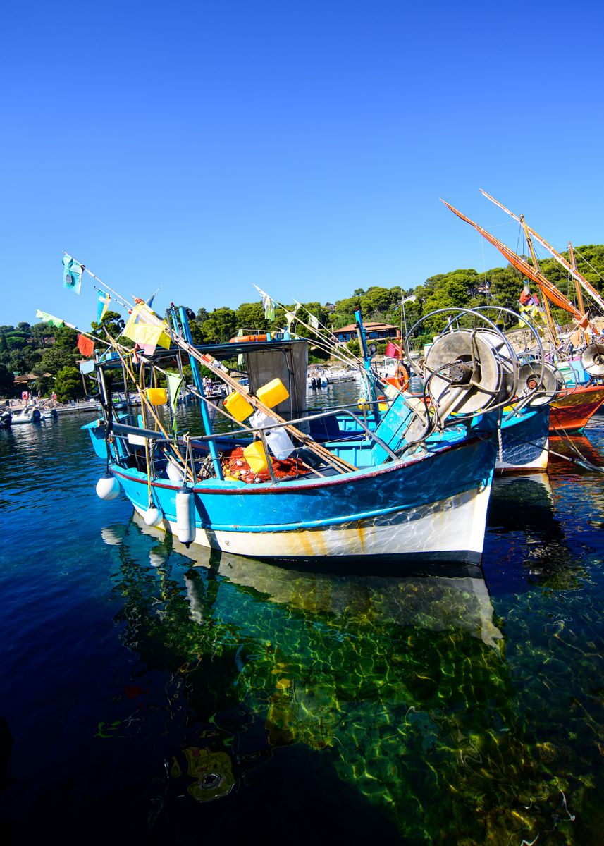 'Moored Boats in Niel' Poster, picture, metal print, paint by Youri ...