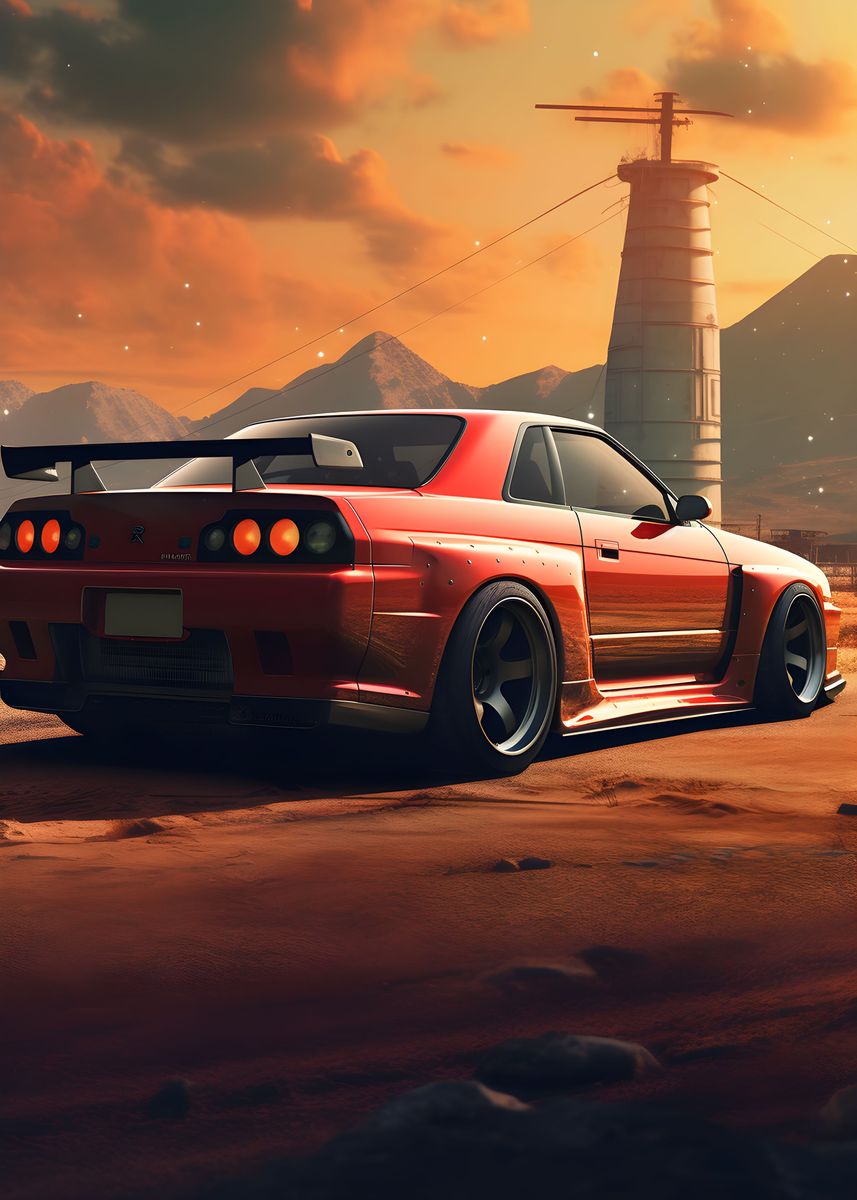'Nissan Skyline GTR R32 Art' Poster, picture, metal print, paint by ...