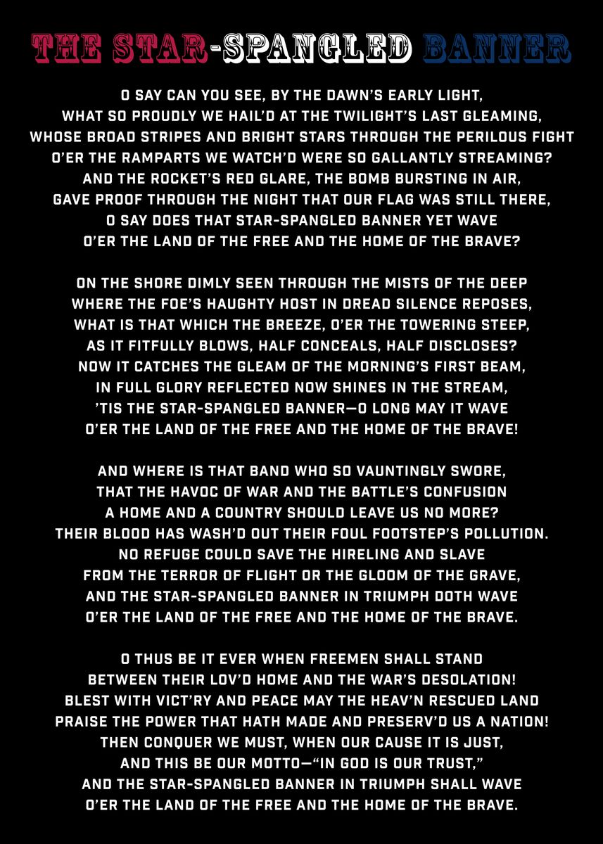 'The Star Spangled Banner' Poster, picture, metal print, paint by ...