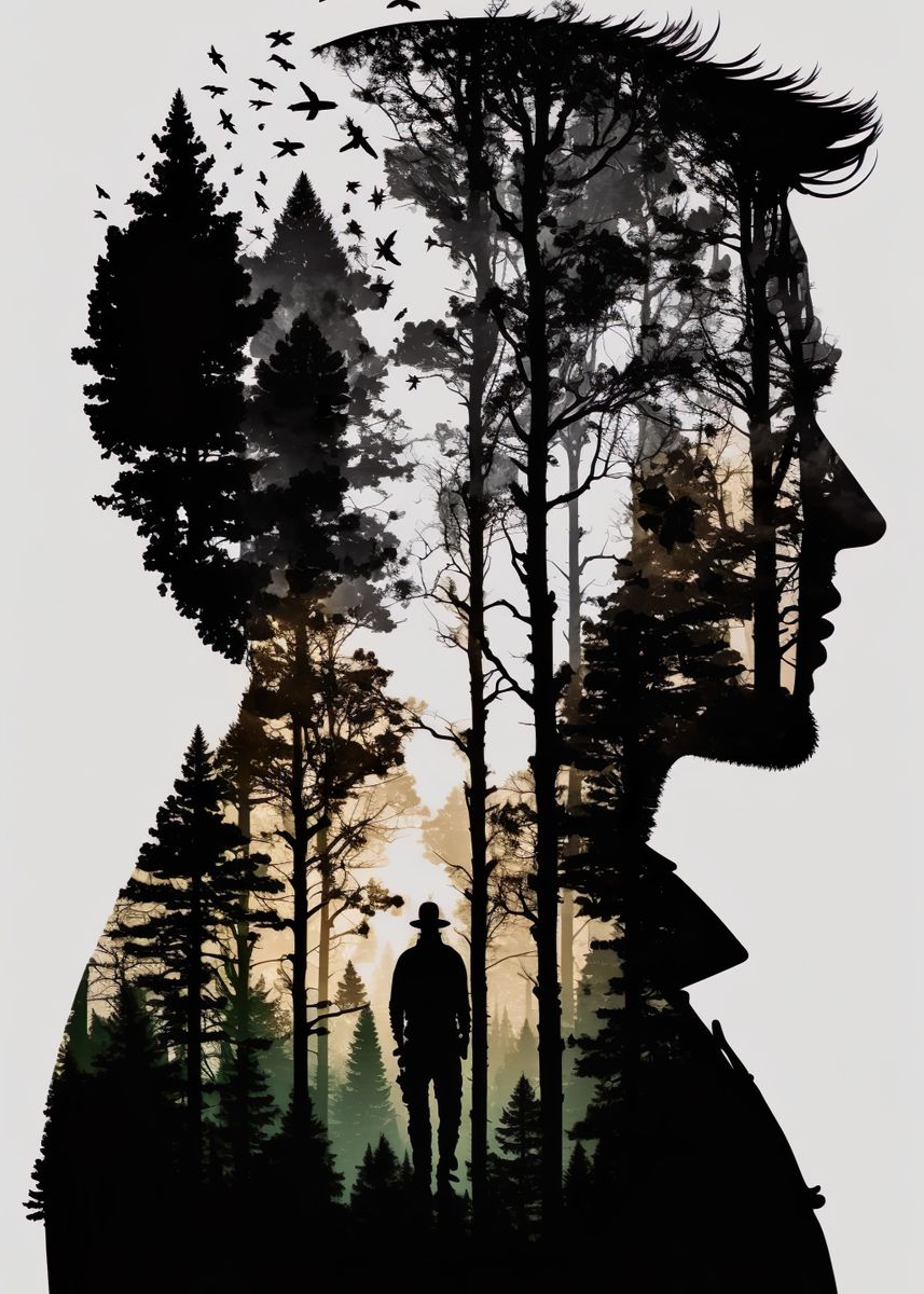 'Nature Man Silhouette' Poster by PrintYourDigitals | Displate