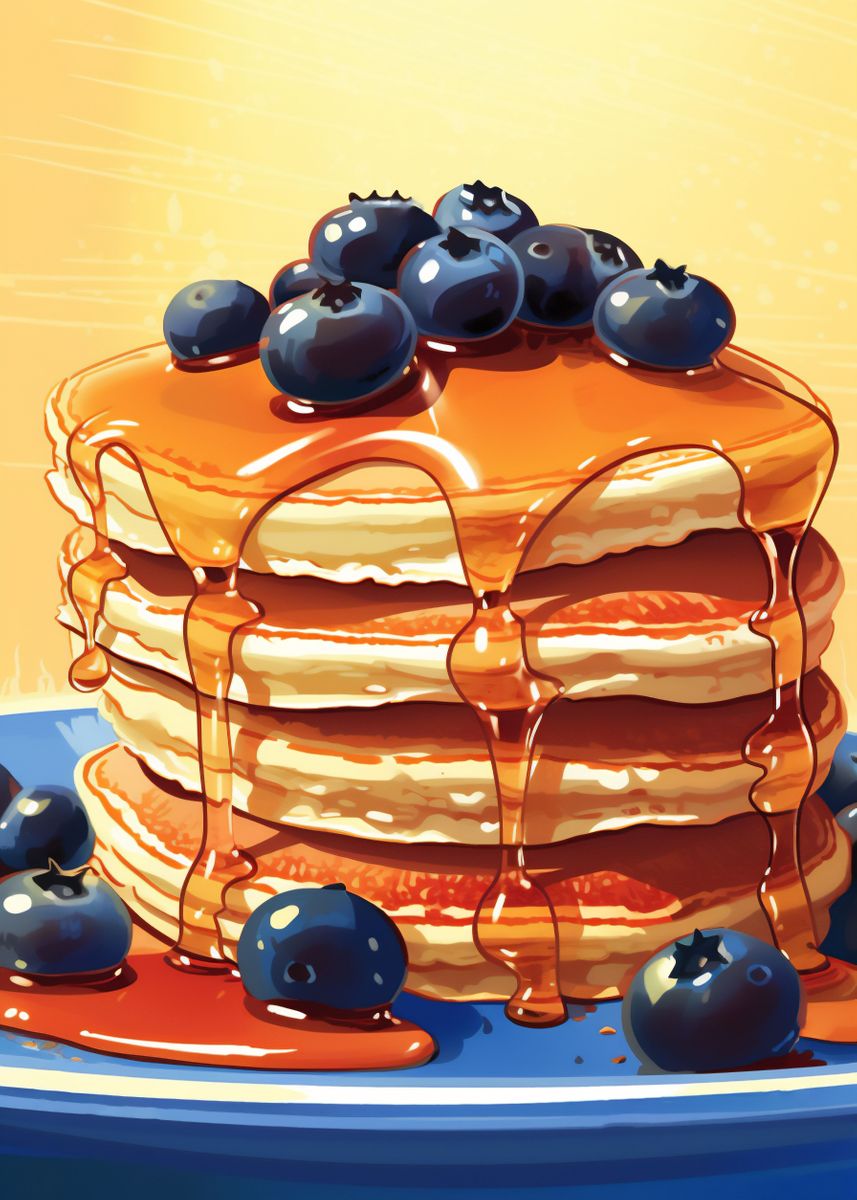 'Stack of pancakes' Poster, picture, metal print, paint by Bofferding ...