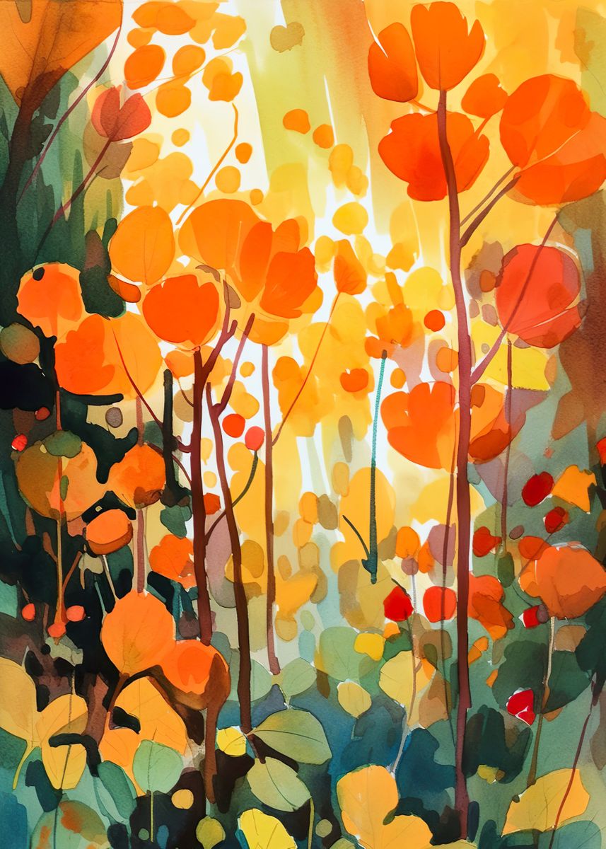 'Abstract Flowers' Poster, picture, metal print, paint by Quasarai ...