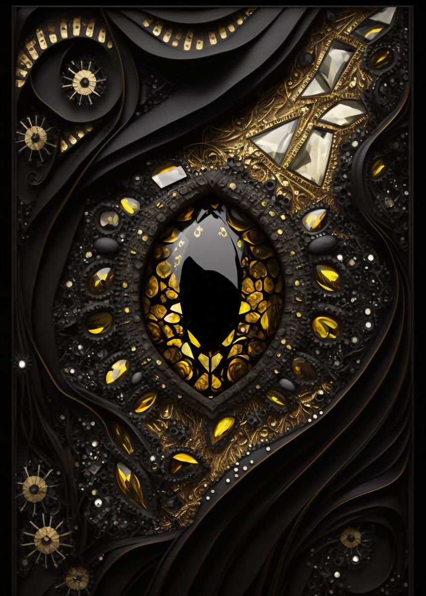'Yellow Mosaic 09' Poster, picture, metal print, paint by Misty Allen ...