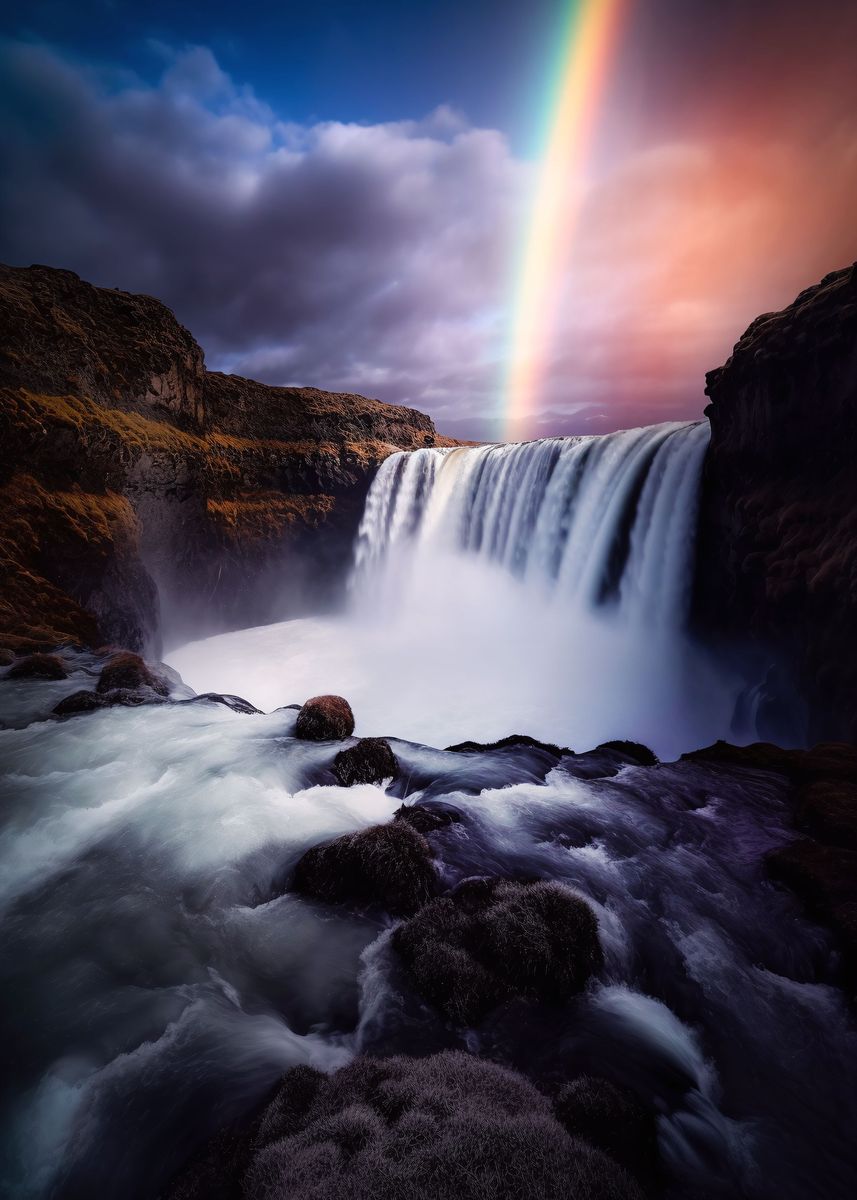 'Rainbow waterfall' Poster, picture, metal print, paint by nogar007 ...