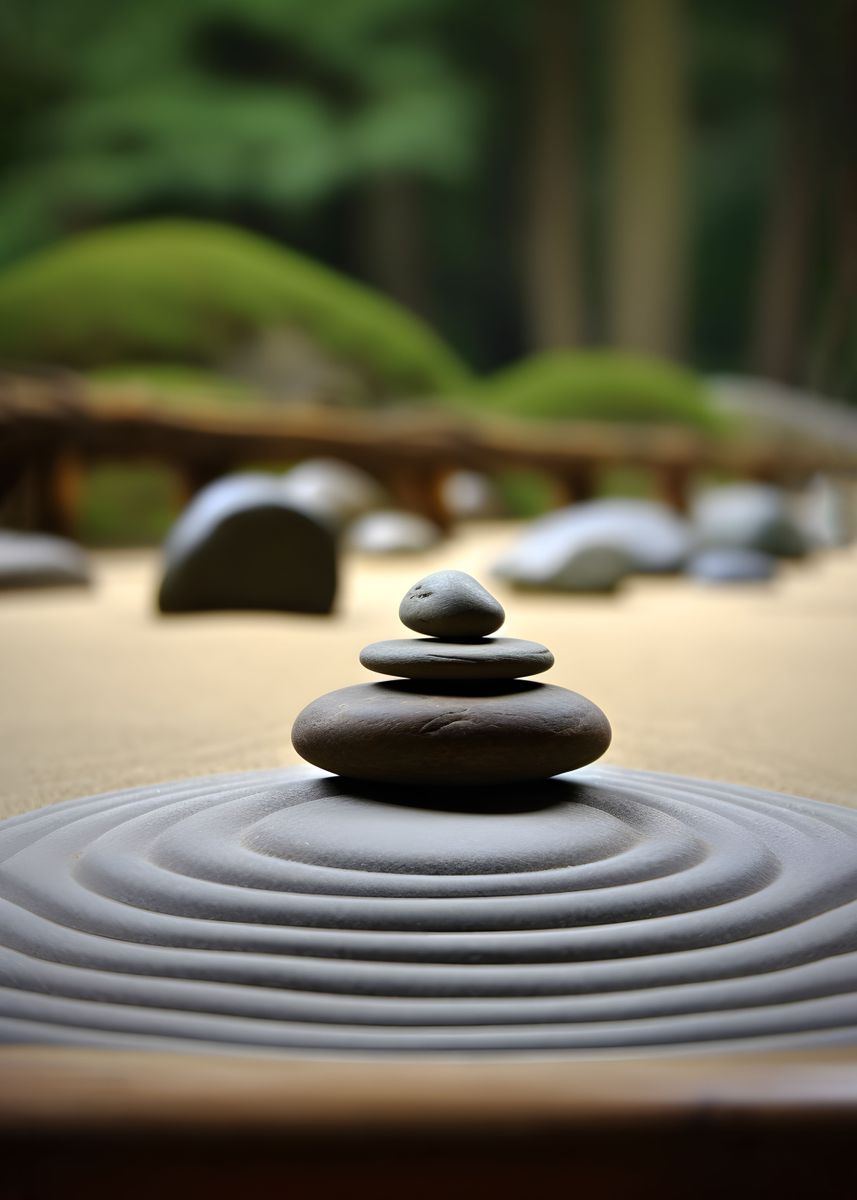 'Calm Zen Meditation Stones' Poster, picture, metal print, paint by ...