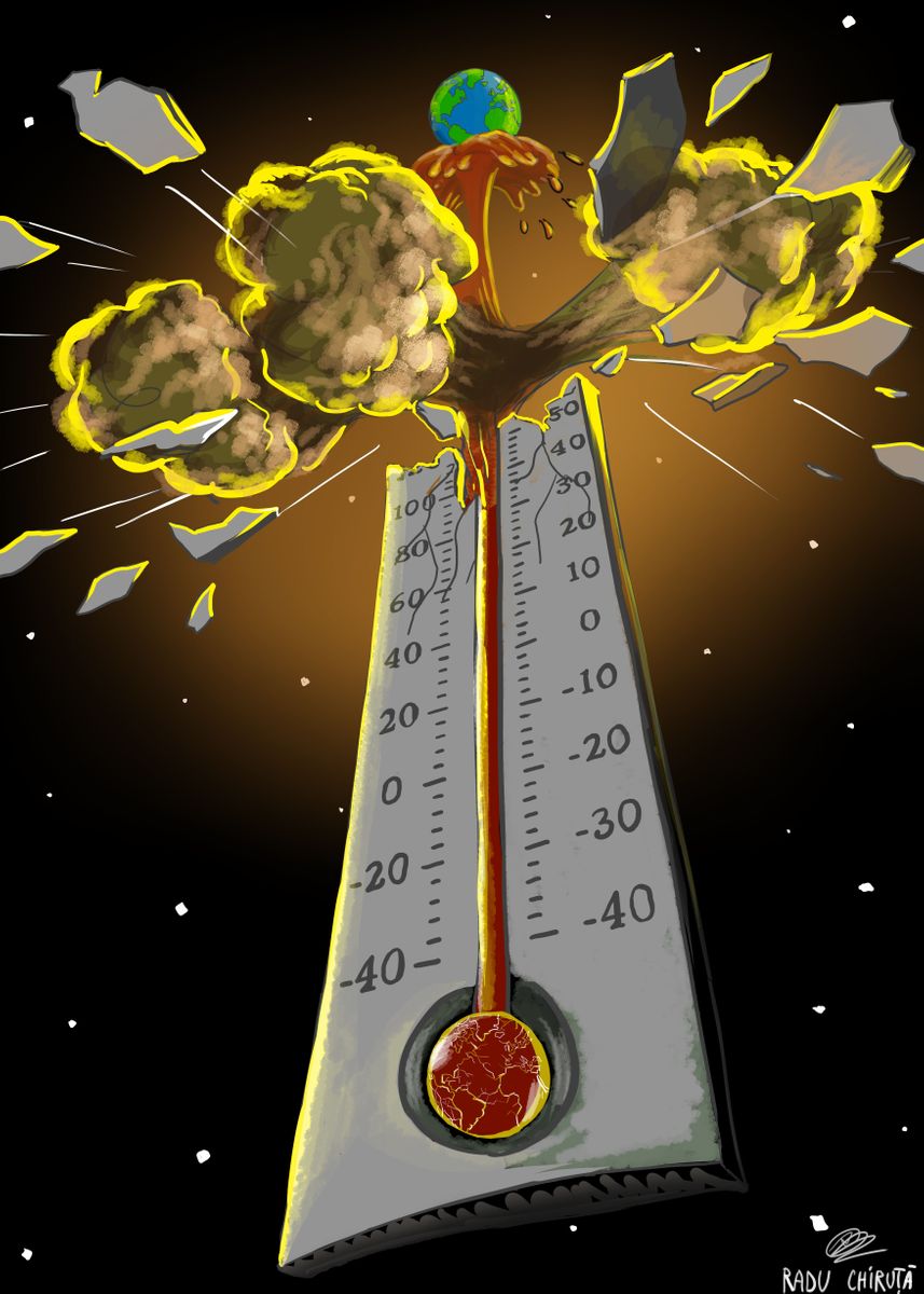 'Global overheat' Poster, picture, metal print, paint by Radu Chiruță ...