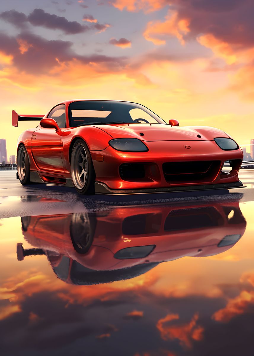 'Mazda RX7 Art' Poster, picture, metal print, paint by RickyEKelly ...