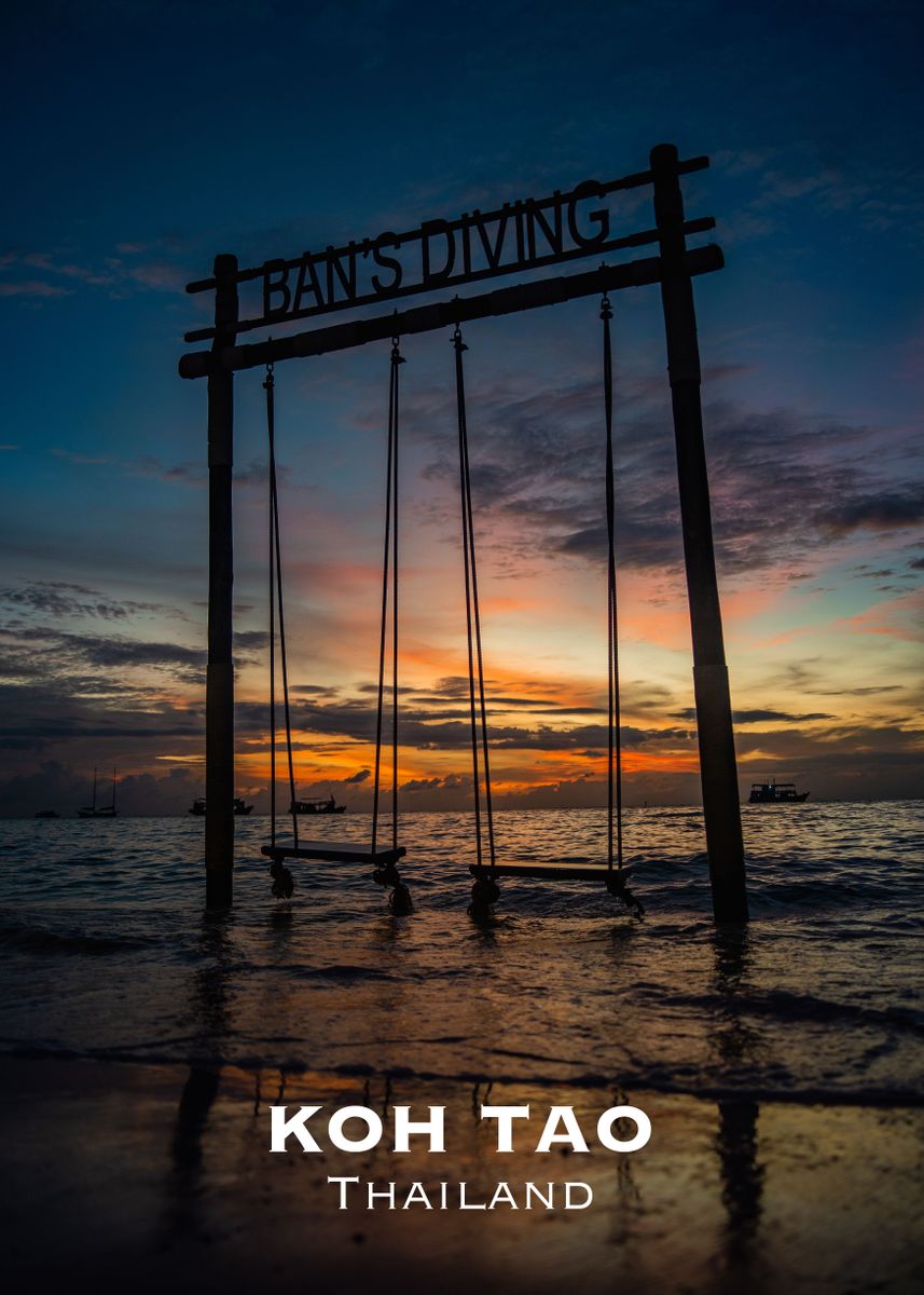'Koh Tao sunset oceanswing' Poster by Eric Waldvogel | Displate