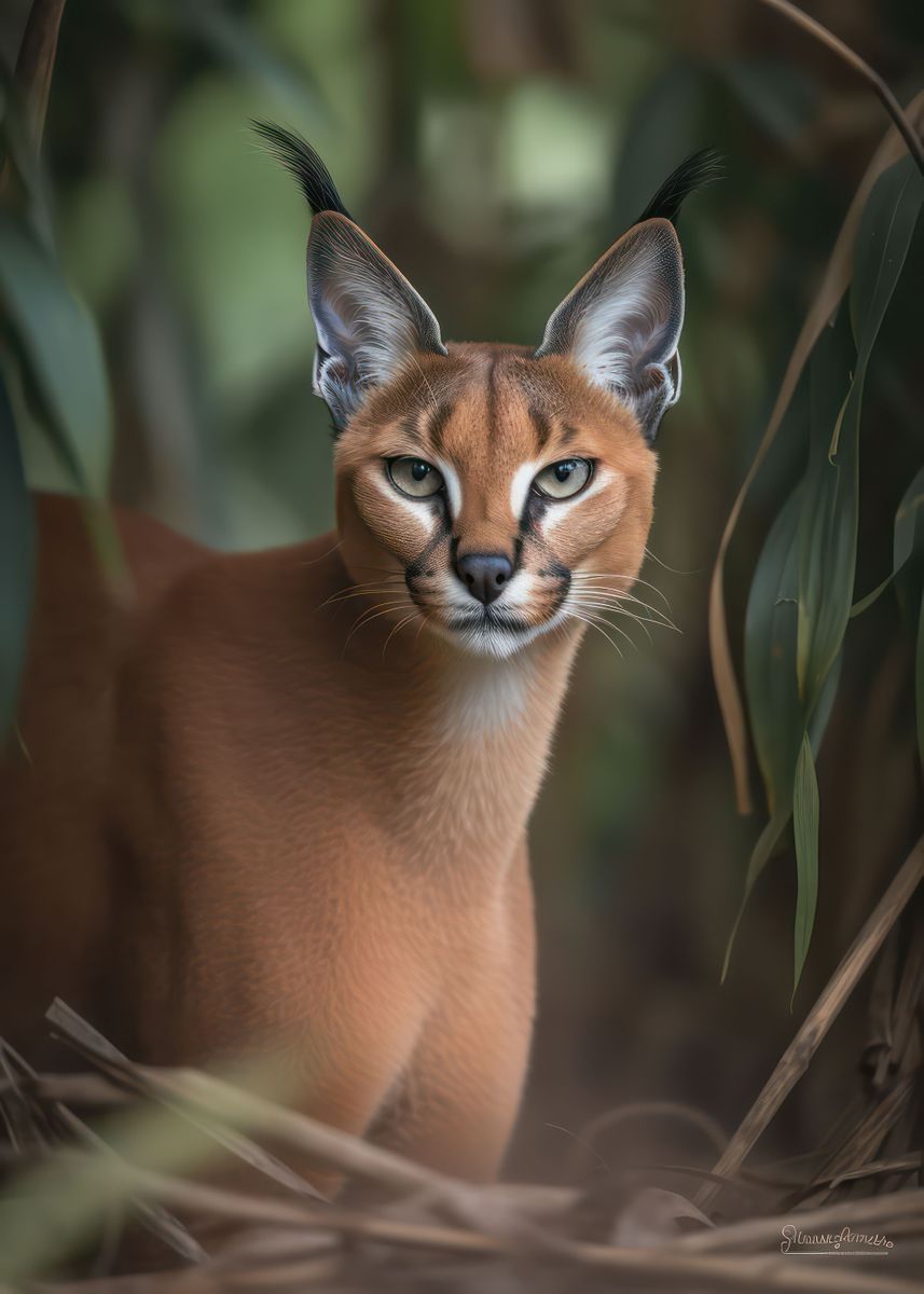 'Gorgeous caracal' Poster by Zooscape Wildlife | Displate
