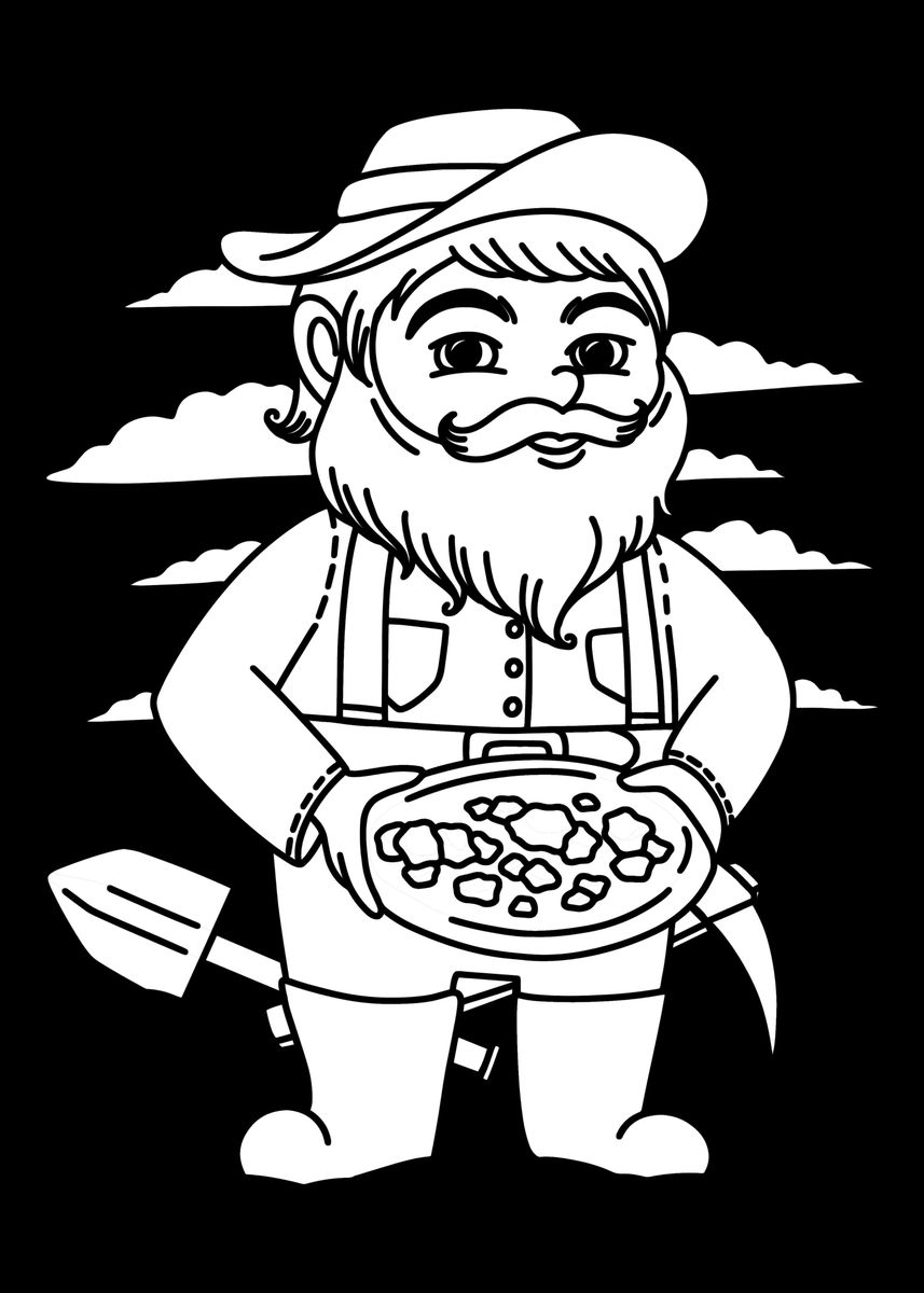 'Gold Mining Miner' Poster, picture, metal print, paint by ...