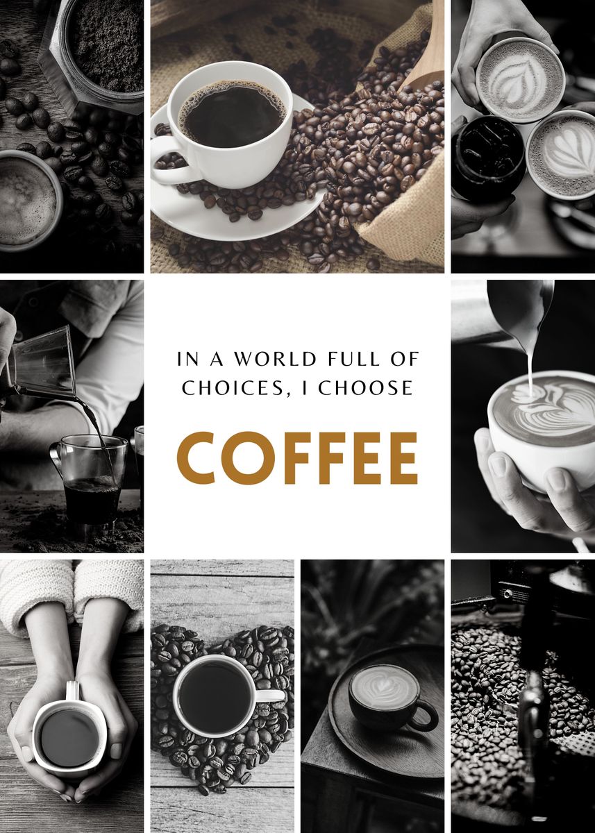 'I Love Coffee My Choice' Poster, picture, metal print, paint by Mark ...