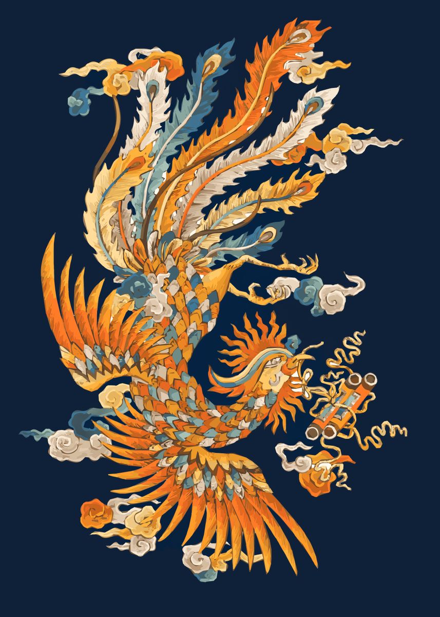 'traditional Japanese bird' Poster, picture, metal print, paint by your ...