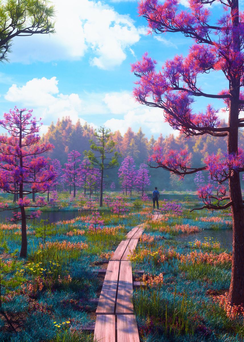 'Bog' Poster, picture, metal print, paint by Samuel Hipponen | Displate