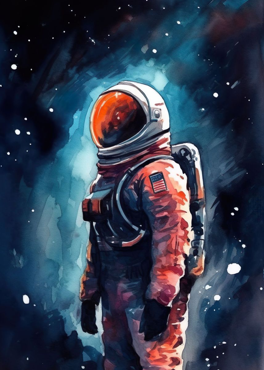 'Wandering Astronaut' Poster, picture, metal print, paint by Quasarai ...