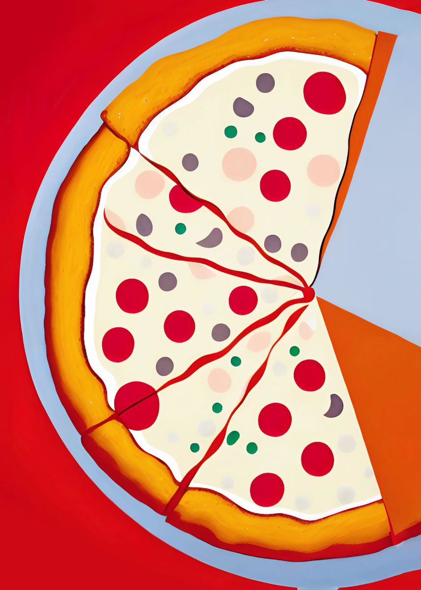 'American Pizza Slices' Poster, picture, metal print, paint by ...