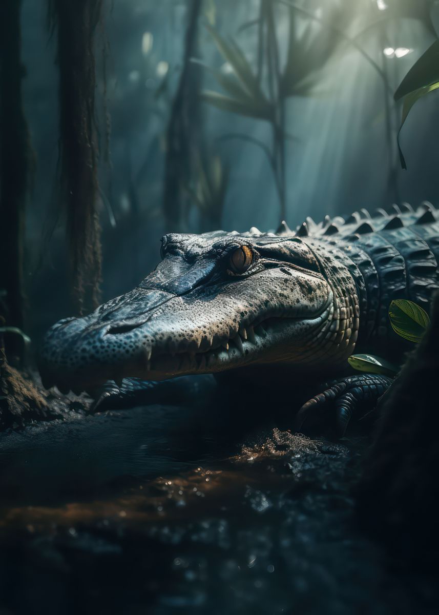 'Intriguing alligator' Poster by Zooscape Wildlife | Displate