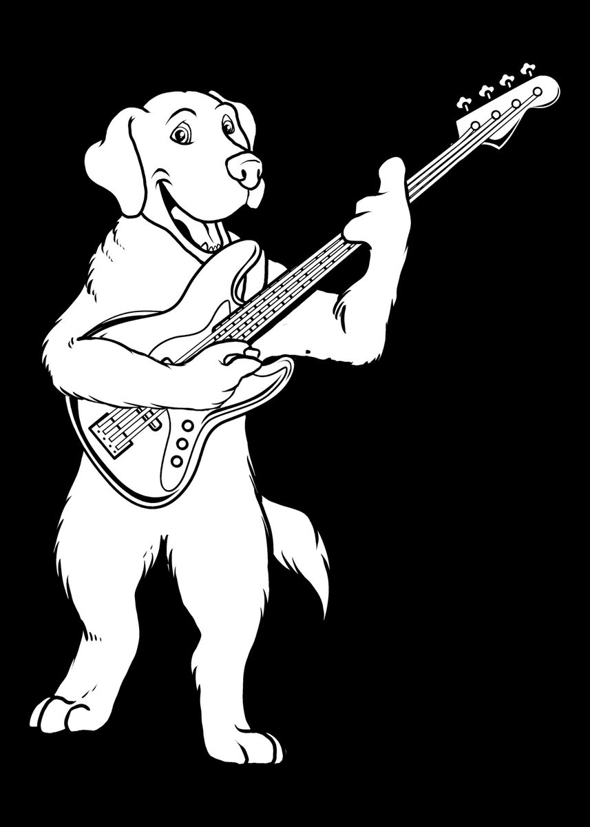 'Bass Guitar Bassist Dog' Poster by BobbyBubble | Displate