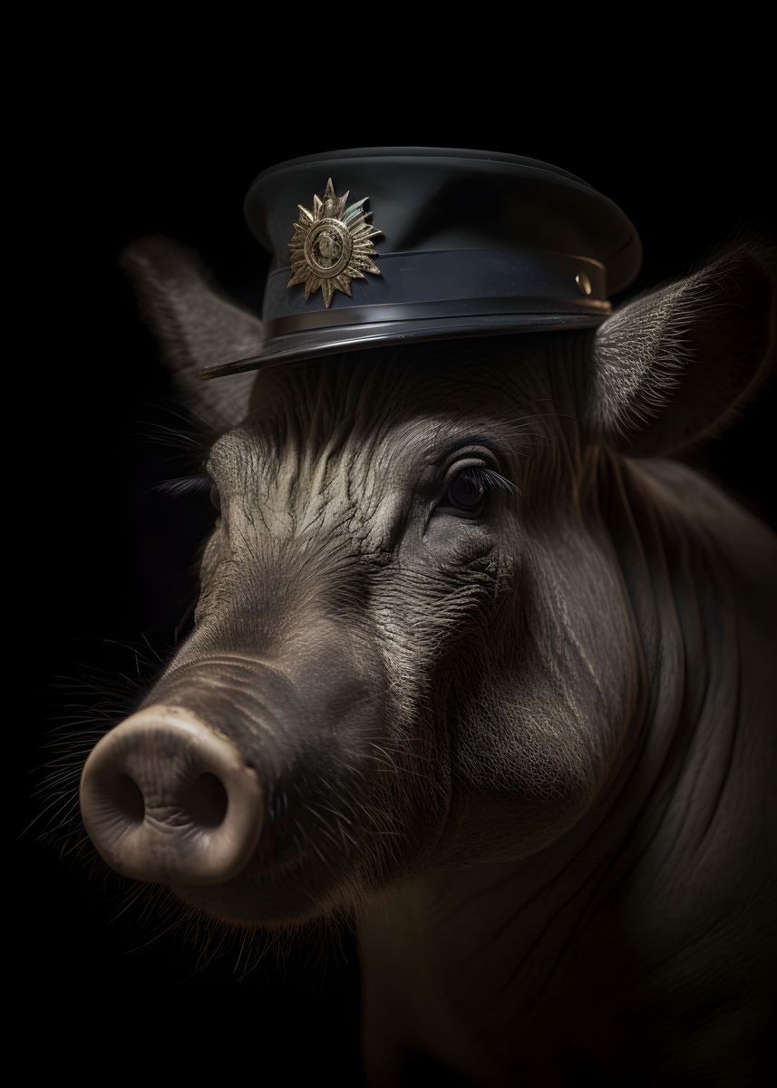 'Police Officer Warthog' Poster, picture, metal print, paint by Makadur ...
