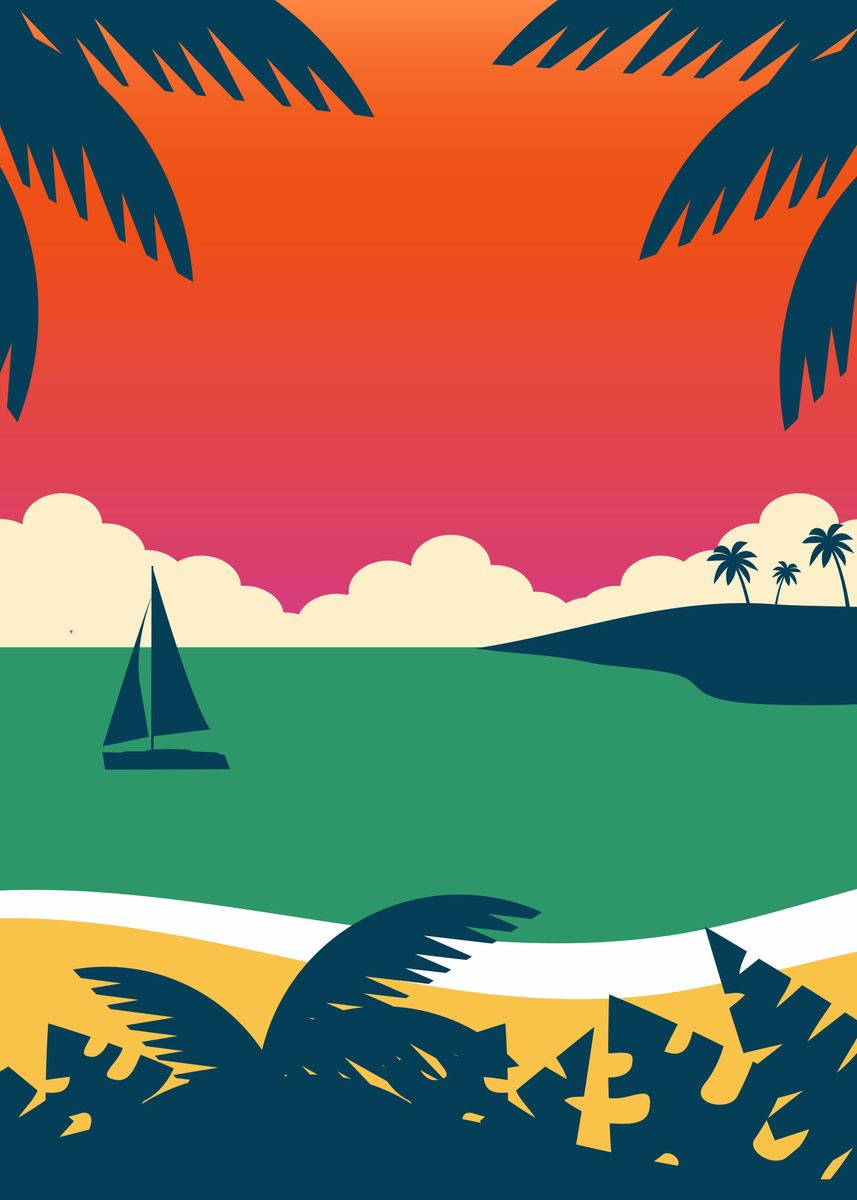 'Summer Sunset' Poster, picture, metal print, paint by Artditisme ...