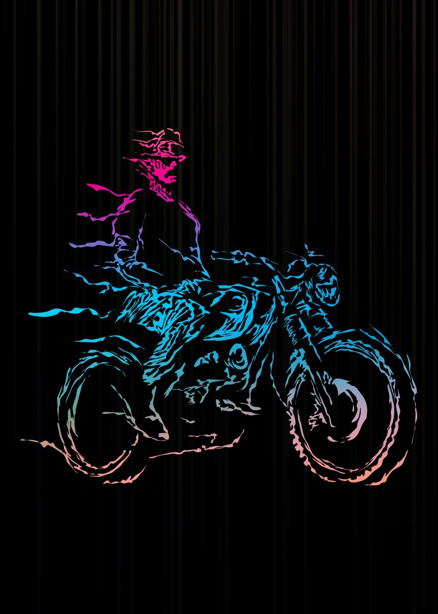 'Motorcycle riders' Poster, picture, metal print, paint by Beiler Korey ...