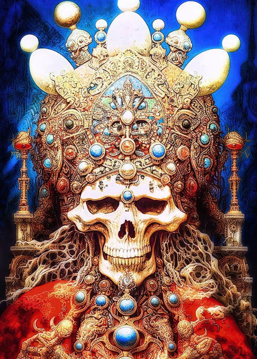 'CJ Skull One' Poster, picture, metal print, paint by Havard | Displate