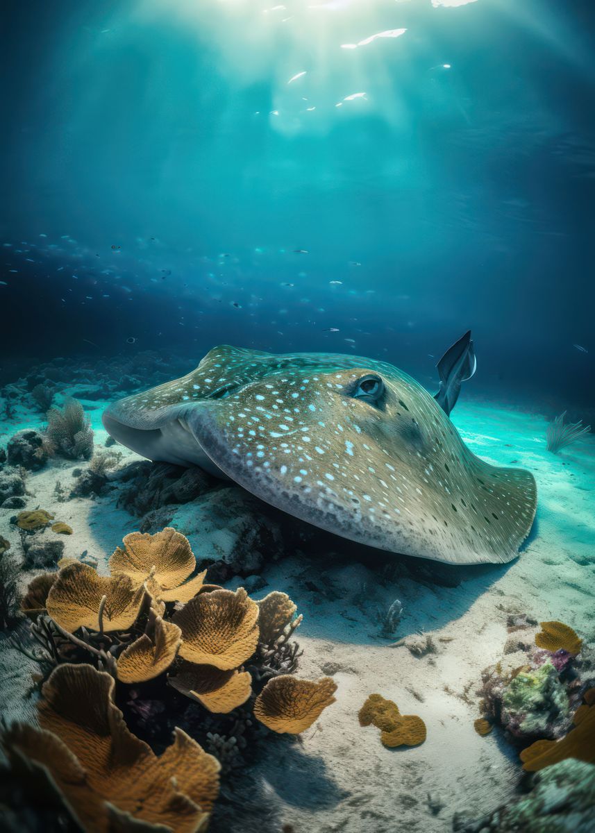 'Incredible stingray' Poster, picture, metal print, paint by Zooscape ...