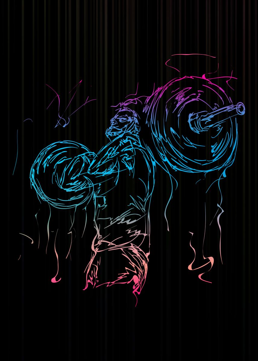 'Strong man powerlifting' Poster, picture, metal print, paint by Beiler ...