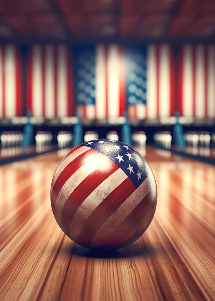 'USA Bowling Ball' Poster by Dennex | Displate