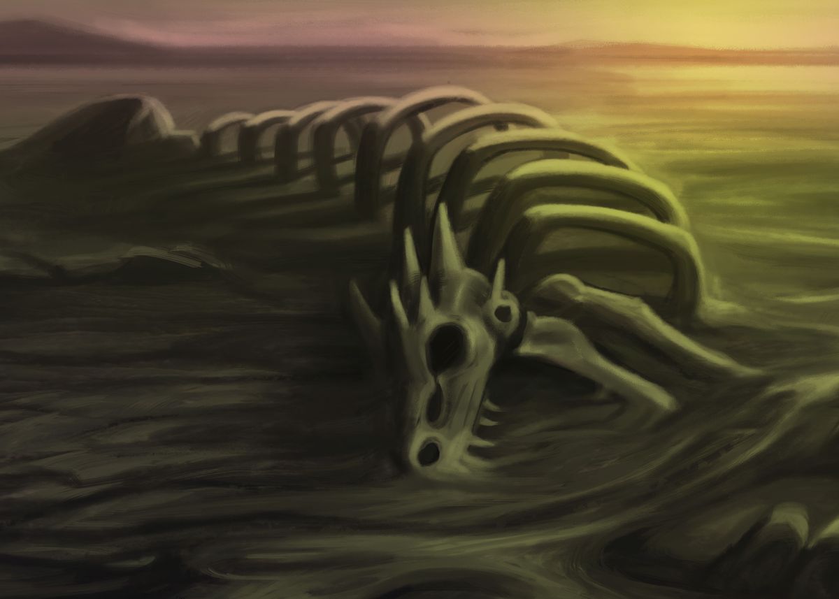 'Dragon Bone Landscape' Poster by Monique Paints | Displate