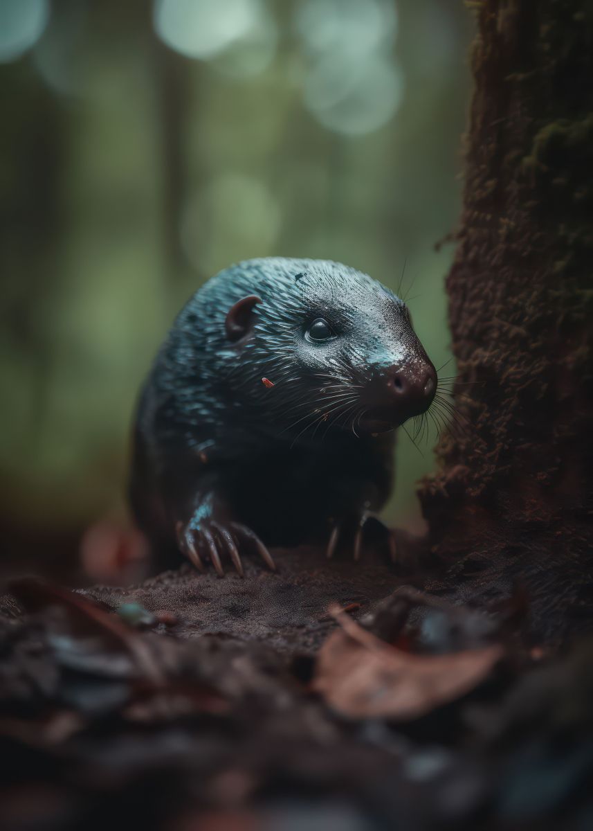 'Round mole' Poster, picture, metal print, paint by Zooscape Wildlife ...