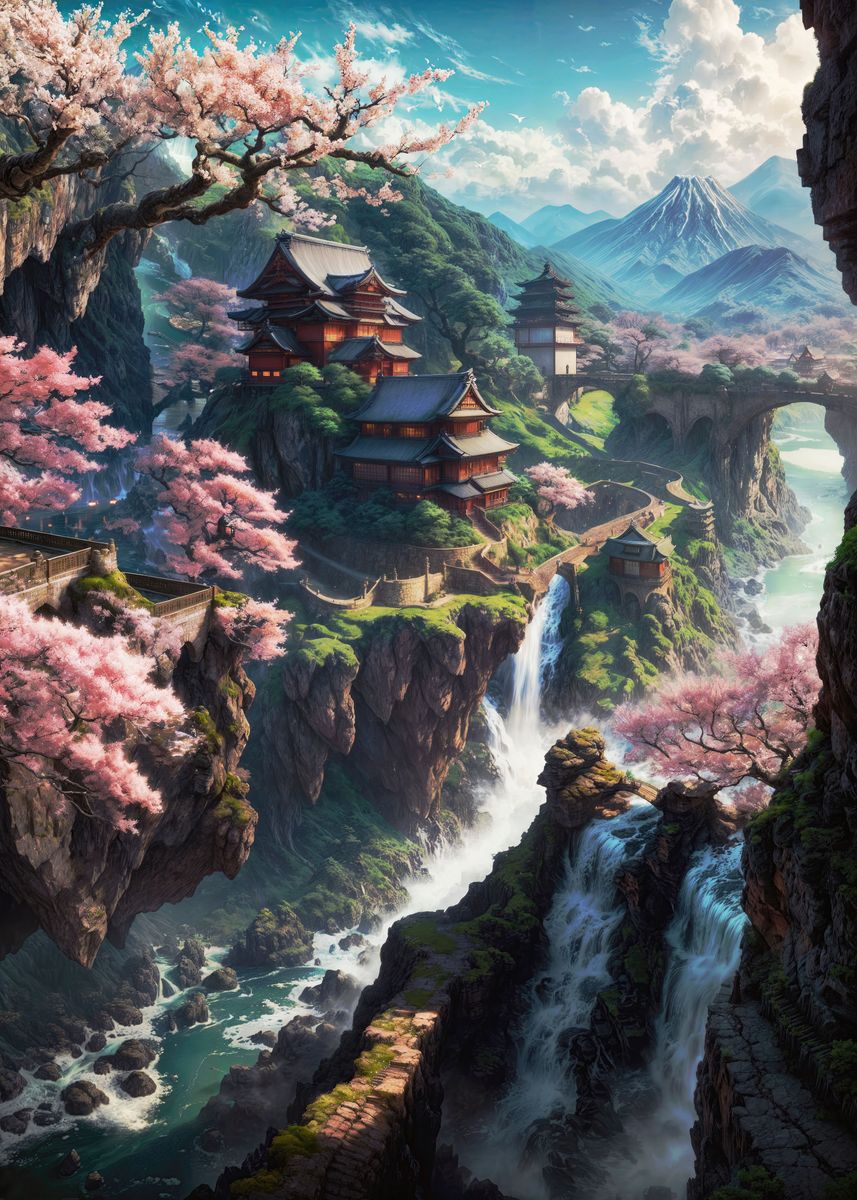 'Japanese Castle Found 2' Poster, picture, metal print, paint by ...