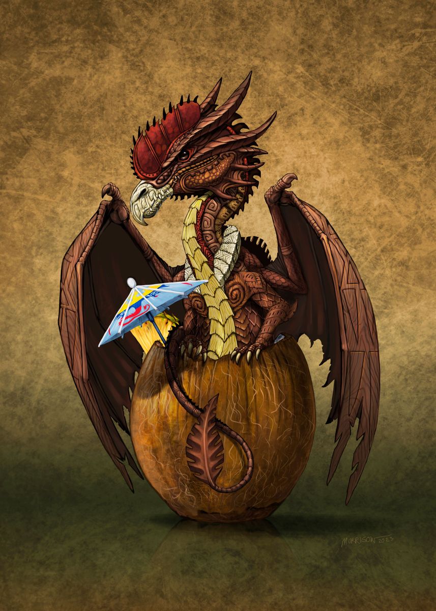 'Coco Loco Dragon Tiki ' Poster, picture, metal print, paint by Stanley ...
