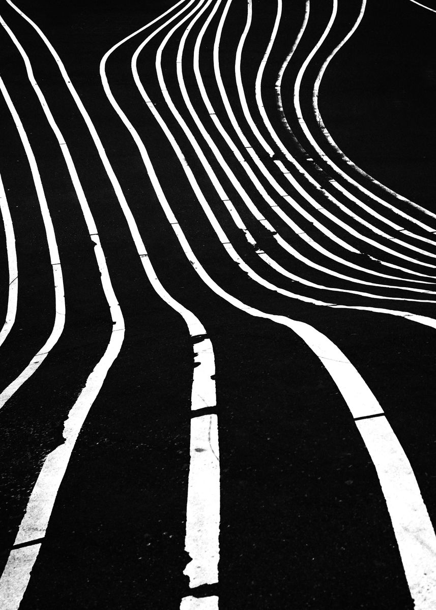 'white lines' Poster, picture, metal print, paint by mattgaitan | Displate