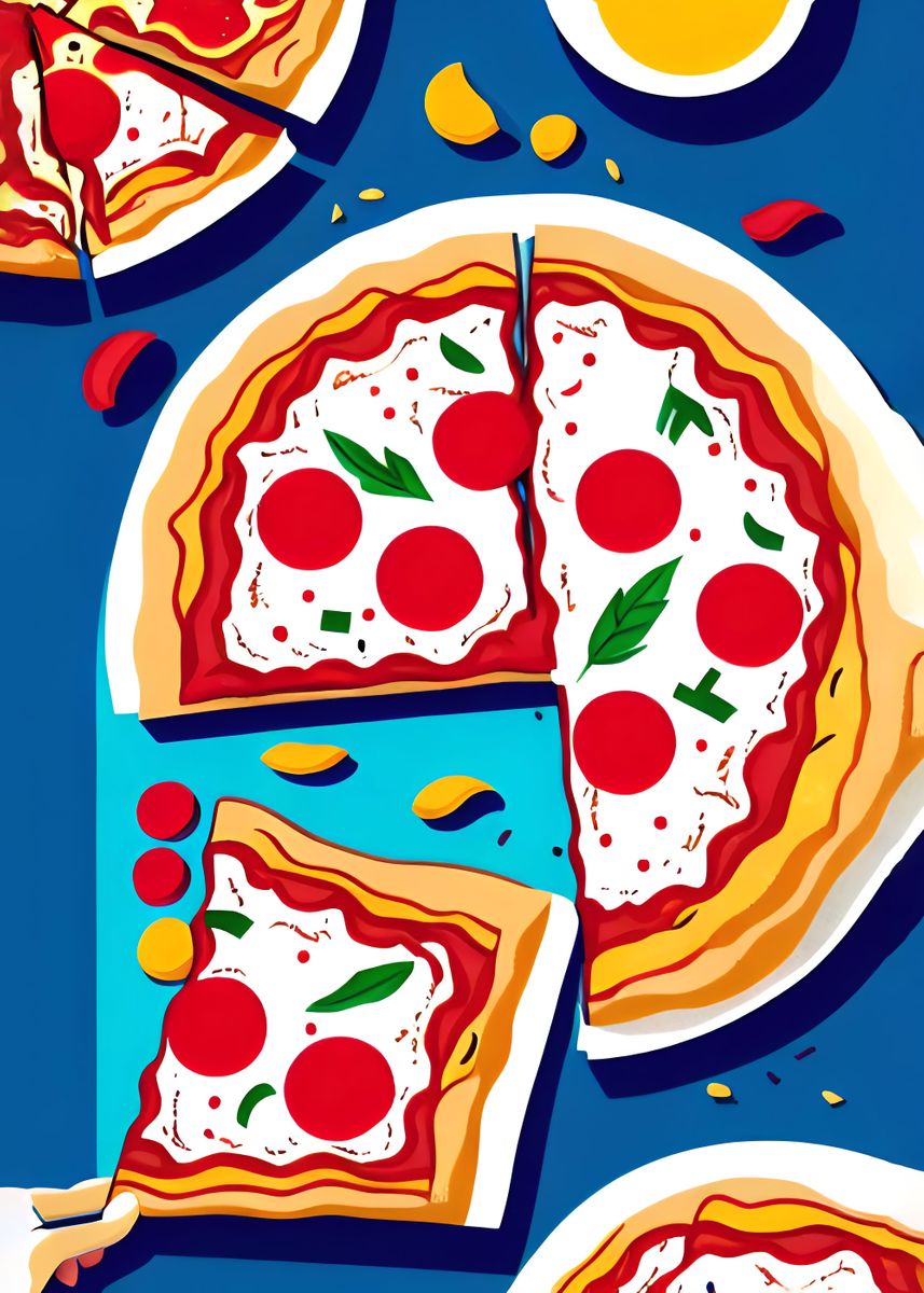 'Delicious Pizza' Poster by HyggeStudio | Displate