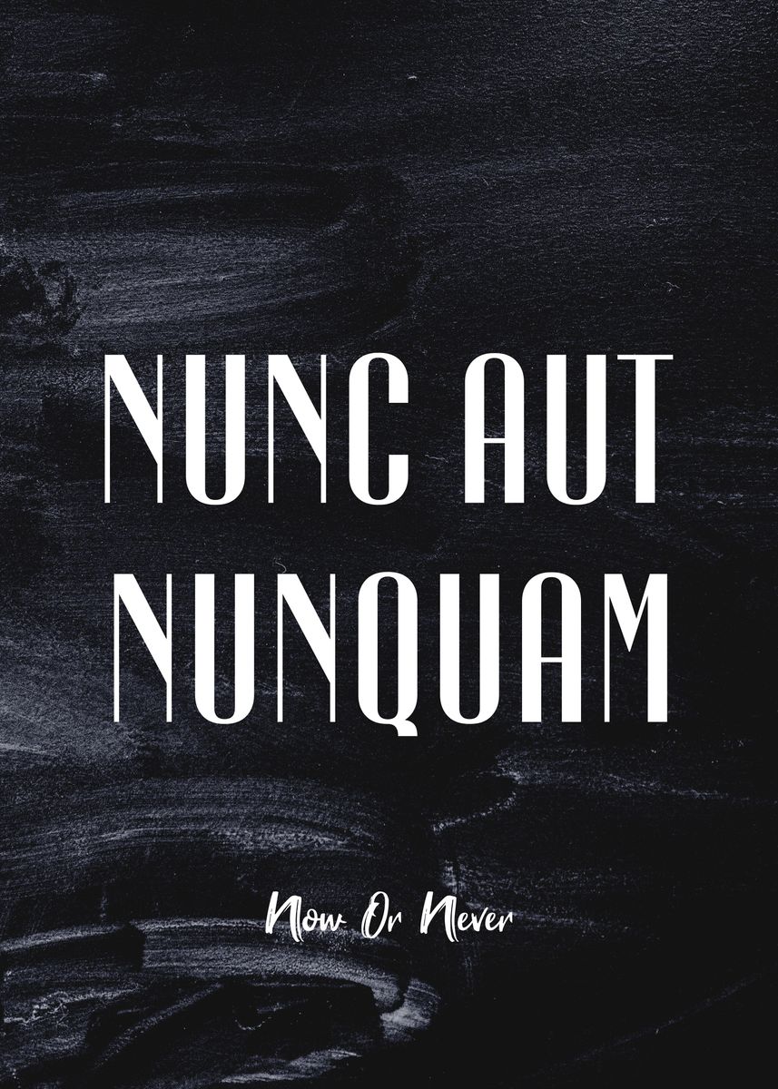 'Latin Quote Now Or Never 2' Poster, picture, metal print, paint by ...