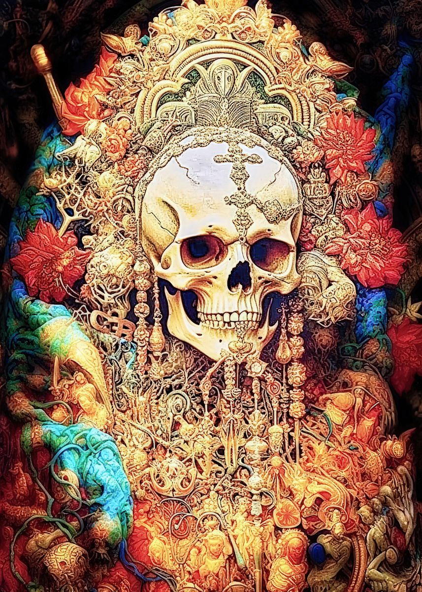 'CJ Skull Three' Poster, picture, metal print, paint by Havard | Displate