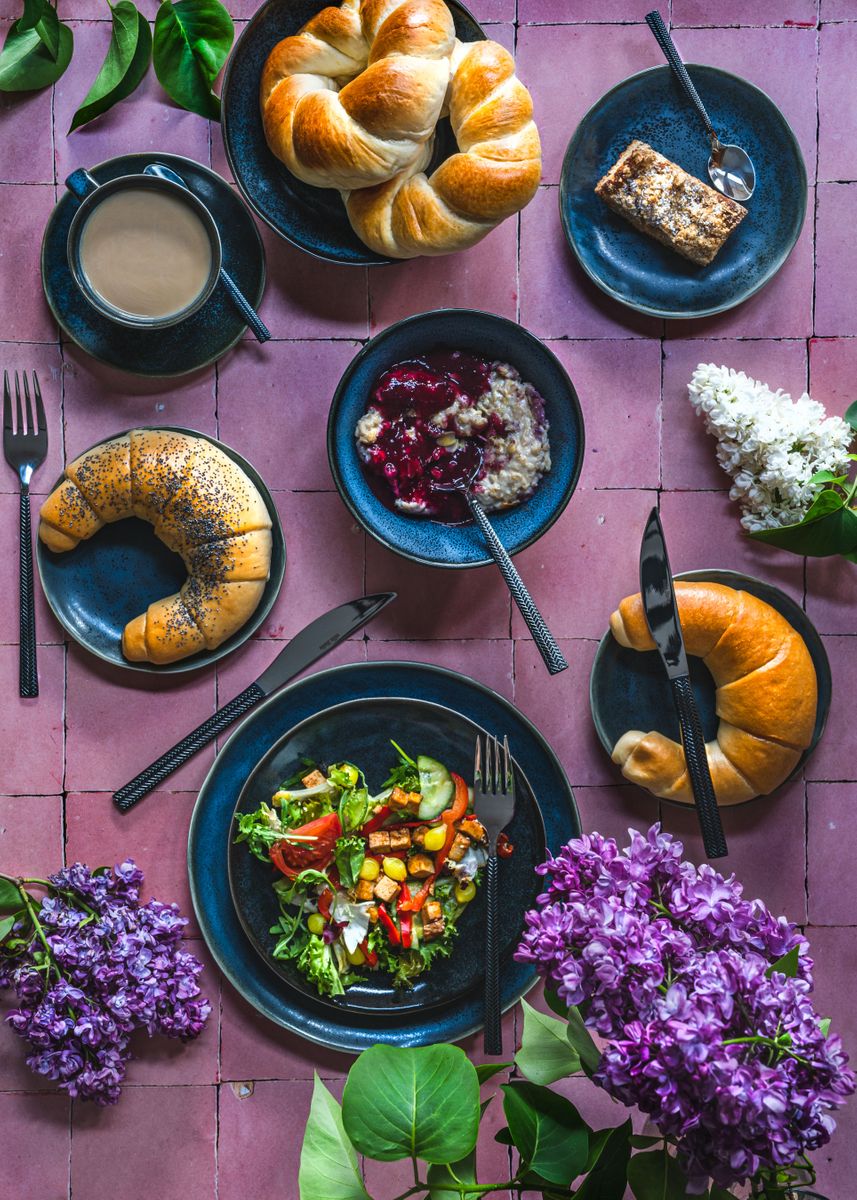 'Food table' Poster, picture, metal print, paint by Malwina Lewinska ...