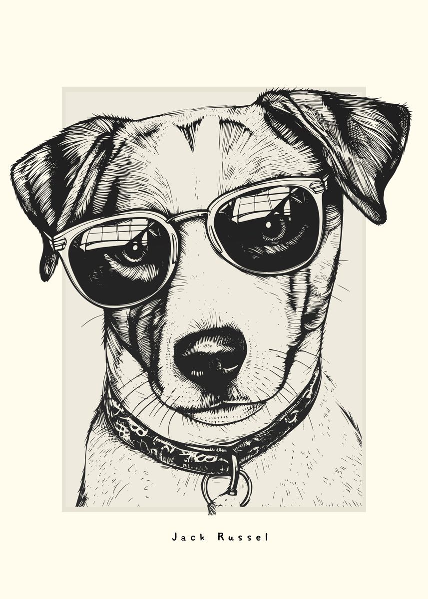 'Jack Russel Illustration' Poster, picture, metal print, paint by ...