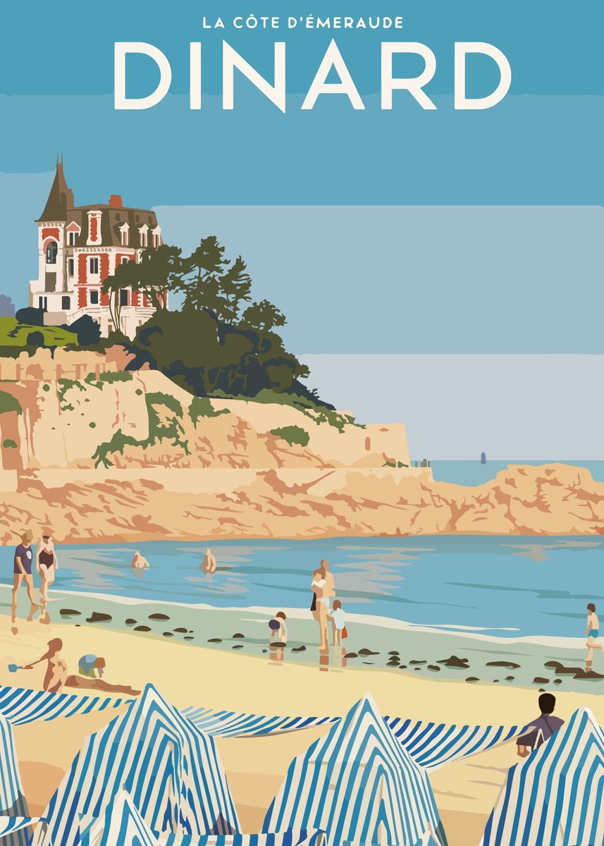 'Travel to dinard' Poster, picture, metal print, paint by Leonardo ...