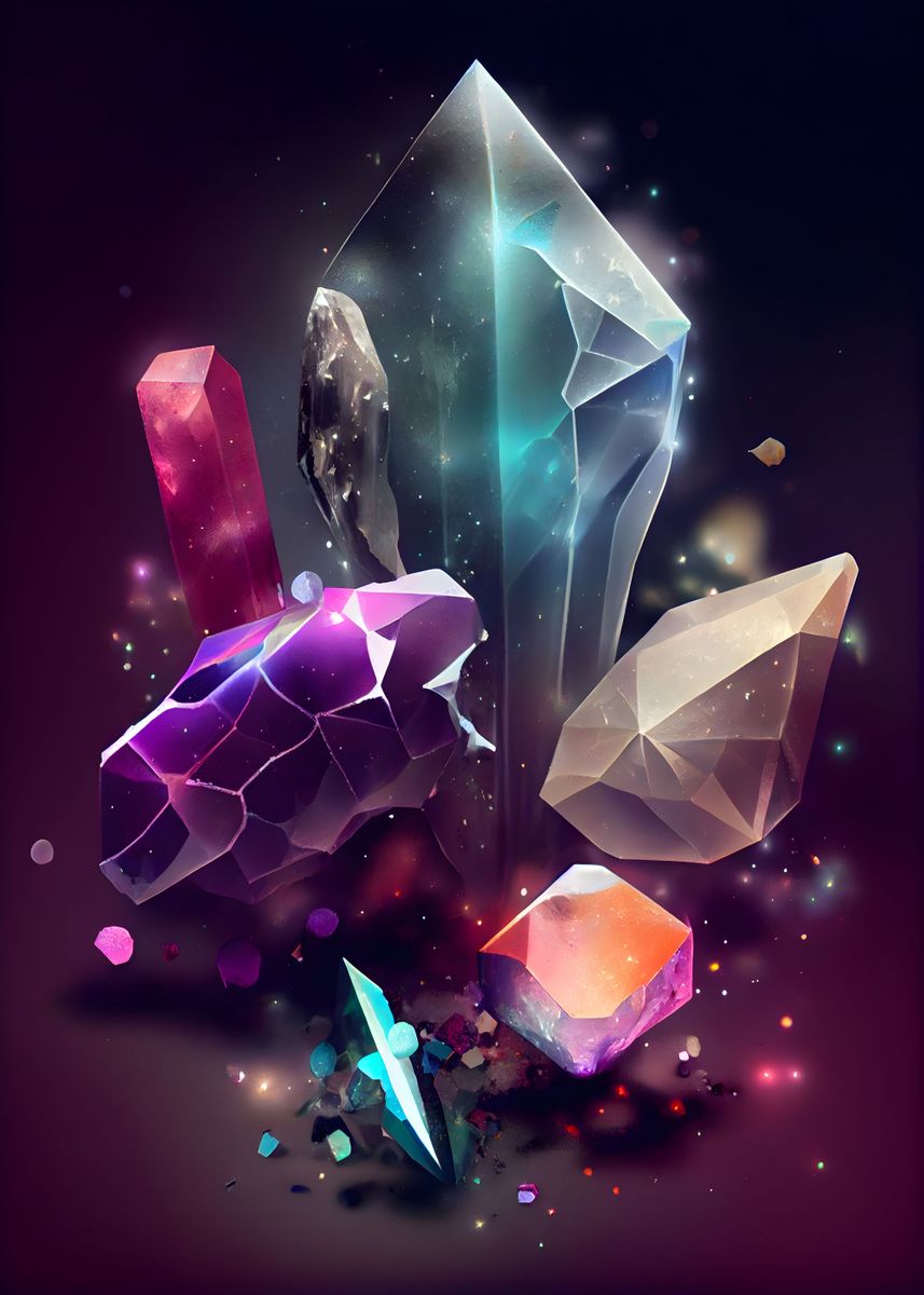 'The Shining Crystals' Poster, picture, metal print, paint by Zanoozi ...