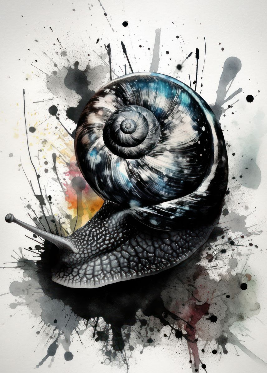 'Snail Natures Trailblazer' Poster, picture, metal print, paint by ...
