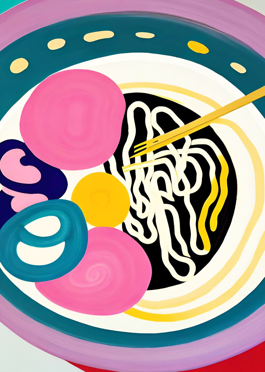 'Abstract Ramen Soup' Poster by HyggeStudio | Displate