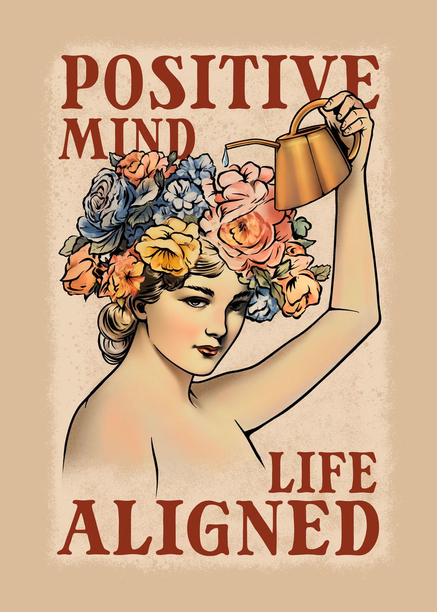 'Floral Mindset' Poster, picture, metal print, paint by Cool Worker ...