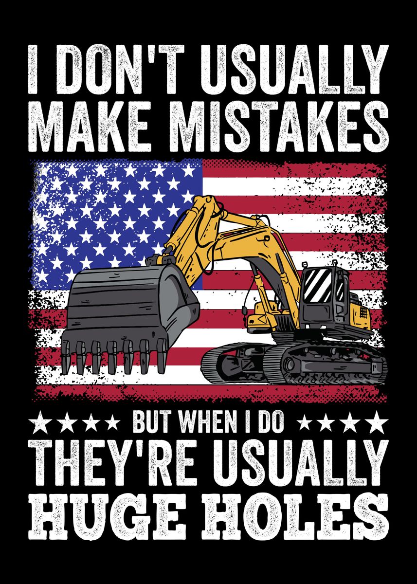 'Funny Excavator Operator' Poster, picture, metal print, paint by ...